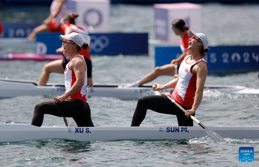 China's Xu/Sun win women's canoe double 500m gold at Paris Olympics-Xinhua