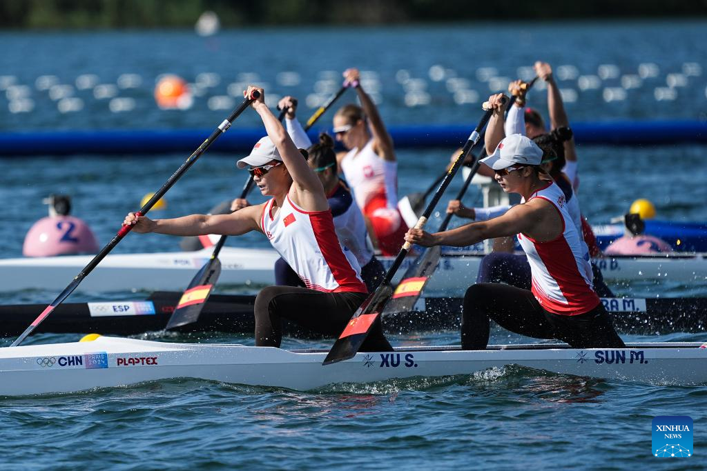 China's Xu/Sun win women's canoe double 500m gold at Paris Olympics-Xinhua