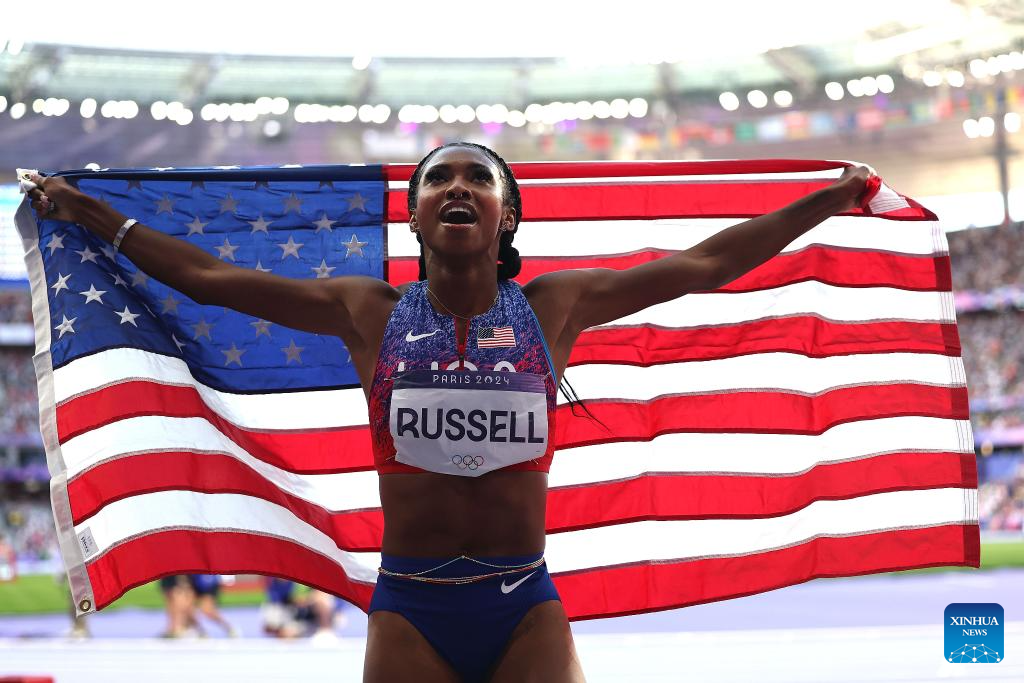 Olympics | Russell wins women's 100m hurdles gold at Paris Games-Xinhua