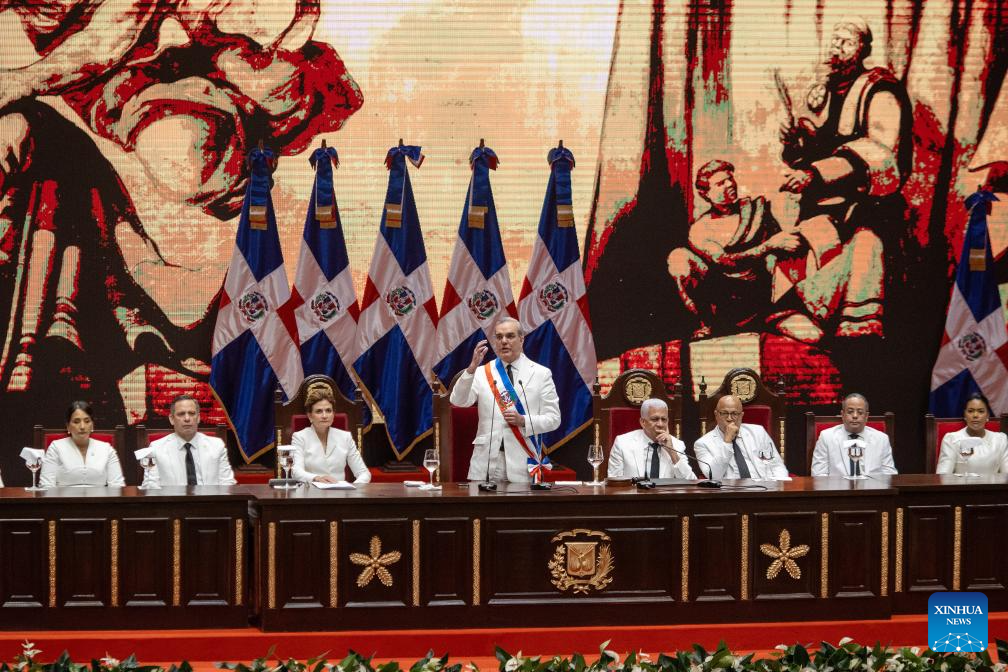 President of Dominican Republic addresses during second-term ...