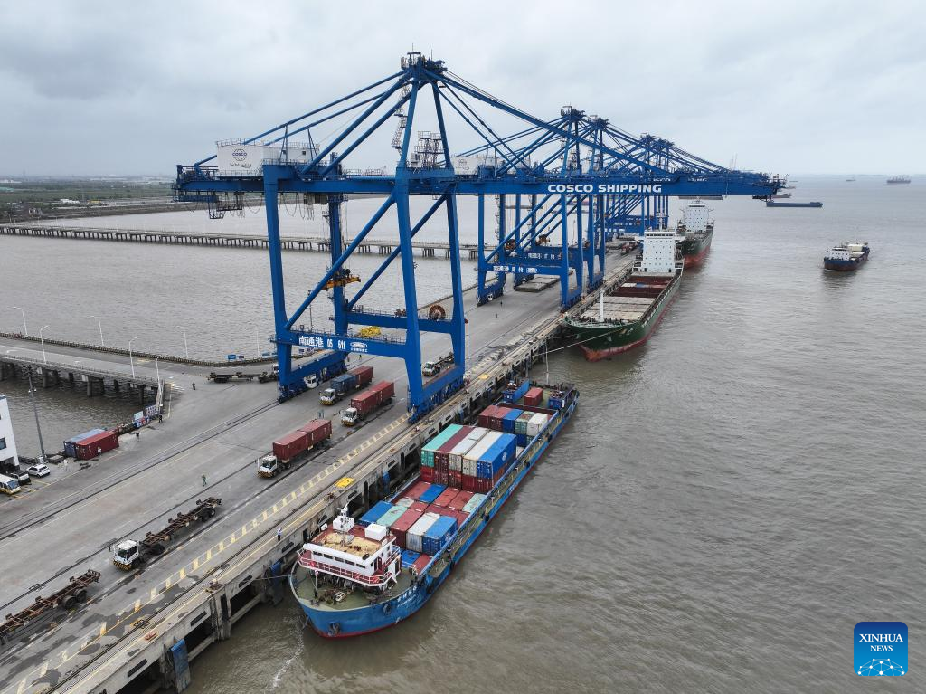 View of Tonghai Port Area in Nantong, E China's Jiangsu-Xinhua