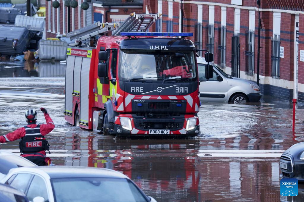 Widespread flooding hits Manchester, Britain-Xinhua