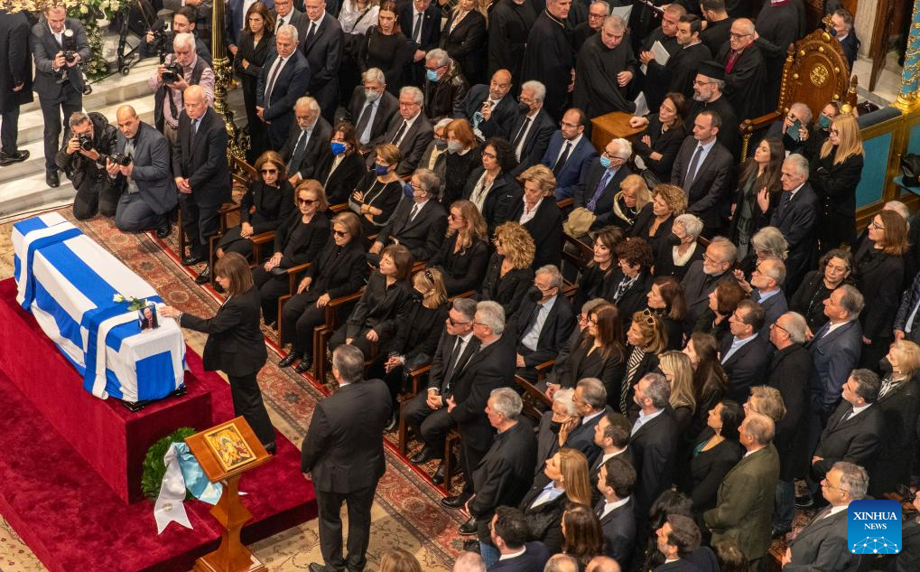 Greece holds funeral for former PM Costas Simitis-Xinhua
