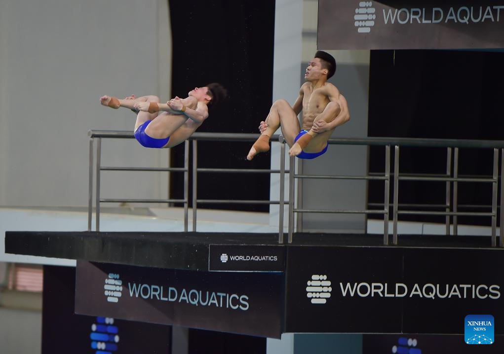 China secures men's 10m synchronized gold at Diving World Cup-Xinhua