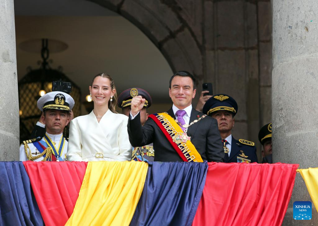 Daniel Noboa sworn in as Ecuadorian president-Xinhua