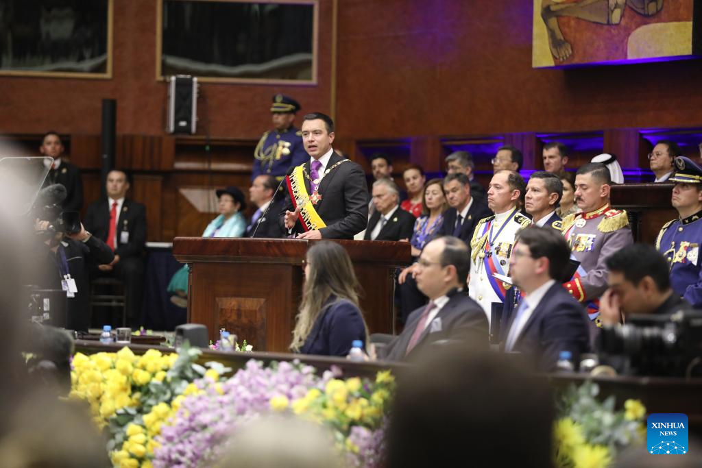 Daniel Noboa sworn in as Ecuadorian president-Xinhua