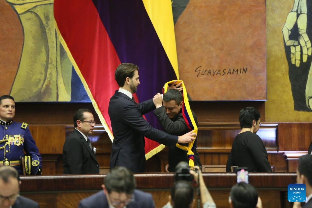 Daniel Noboa sworn in as Ecuadorian president-Xinhua