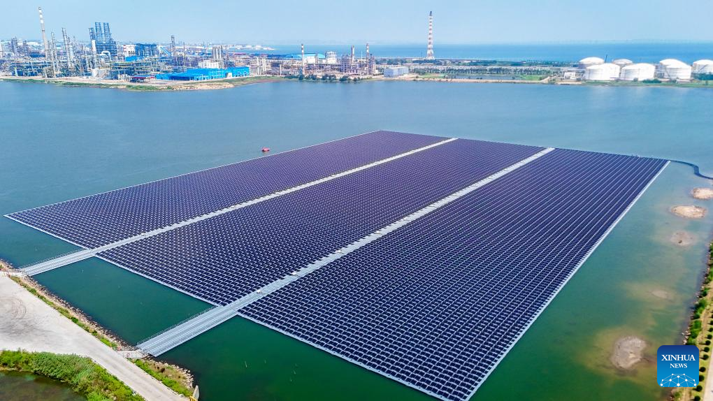In pics: floating offshore photovoltaic project in Qingdao, China's Shandong-Xinhua