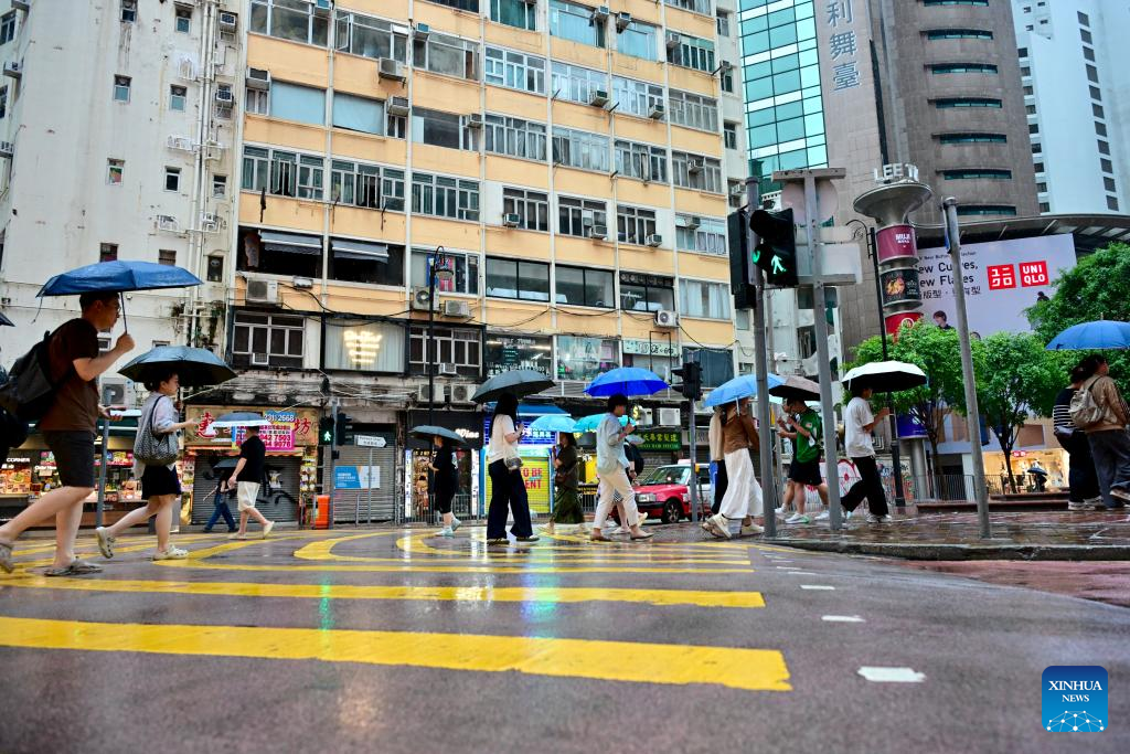Hong Kong issues black rainstorm warning signal again-Xinhua
