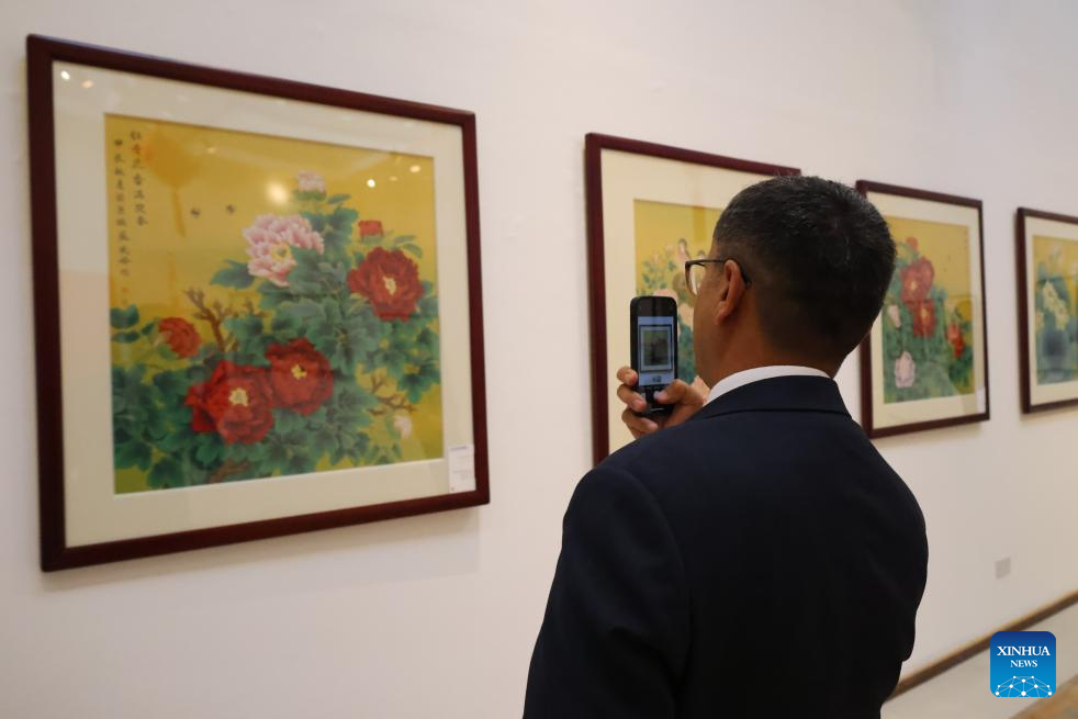 Chinese fine brushwork painting exhibition opens in Bahrain-Xinhua