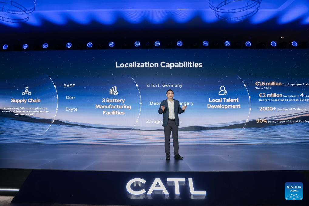 Chinese battery giant CATL unveils new EV batteries for Europe-Xinhua