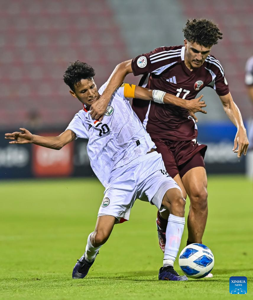 AGCFF U-17 Gulf Cup Qatar 2025 Group B football match: Qatar vs. Yemen ...