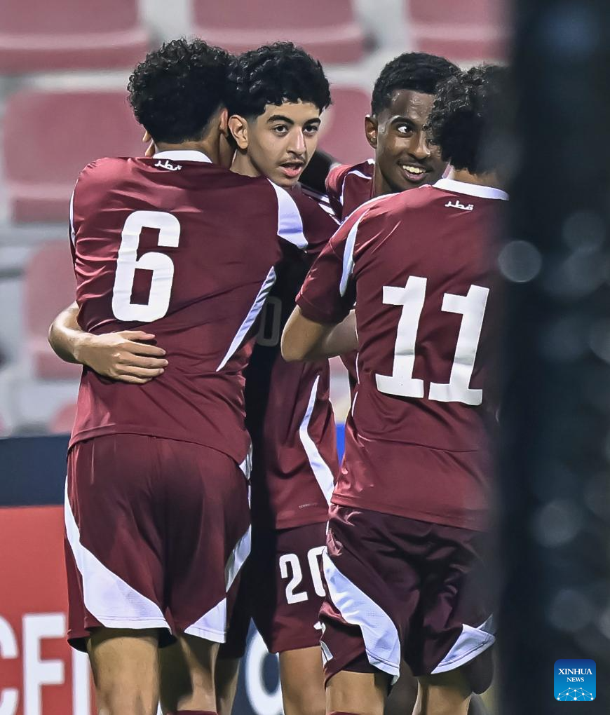 AGCFF U-17 Gulf Cup Qatar 2025 Group B football match: Qatar vs. Yemen ...
