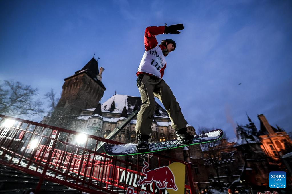 In pics: street snowboard European Cup event in Budapest-Xinhua