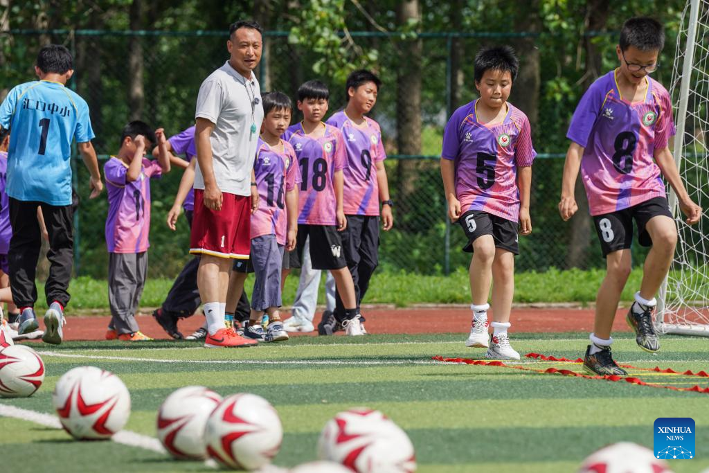 Rural children chase football dreams at primary school in China's Anhui ...