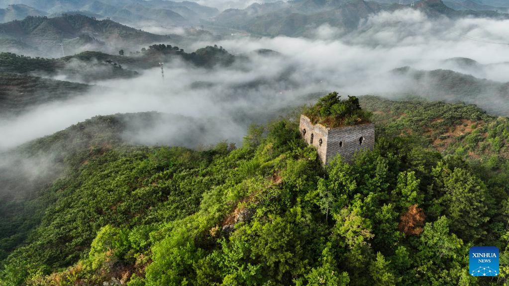 Aerial view of Great Wall in China's Hebei-Xinhua