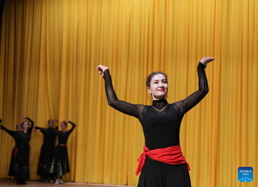 Pic story of dancing couple in China's Xinjiang-Xinhua