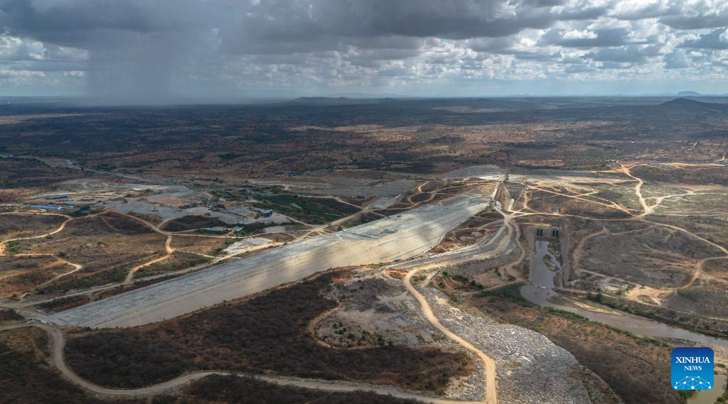 Thwake Dam under construction in Makueni County, Kenya-Xinhua