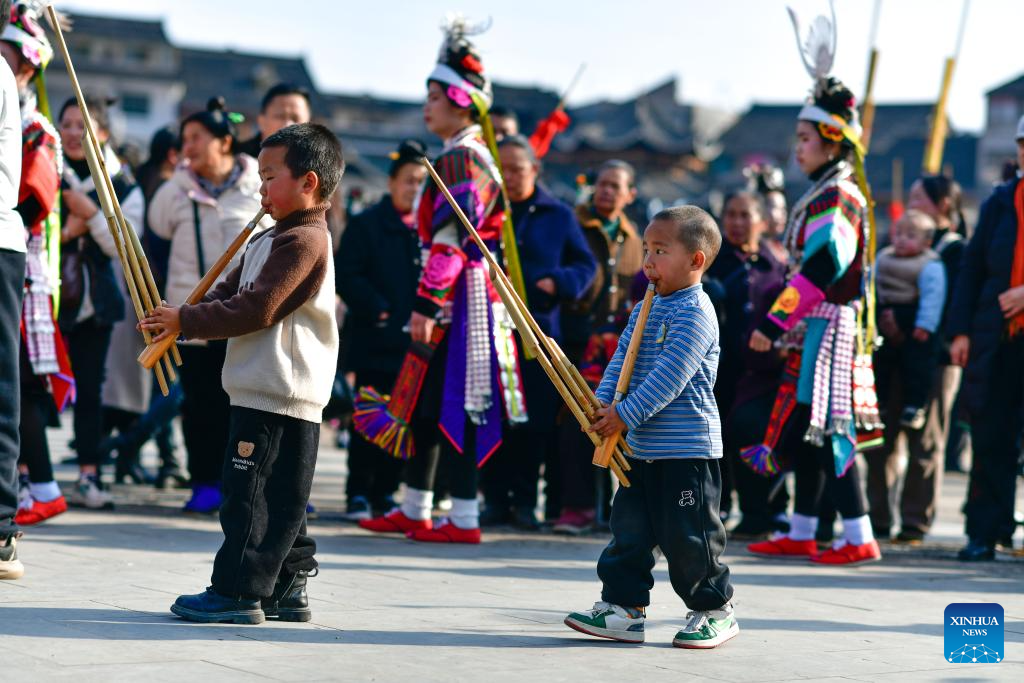 Miao people celebrate Gannangxiang festival in Guizhou, SW China-Xinhua