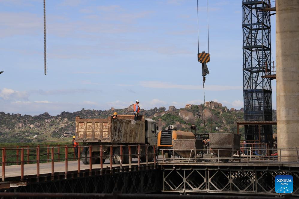Magufuli Bridge project under construction in Tanzania-Xinhua