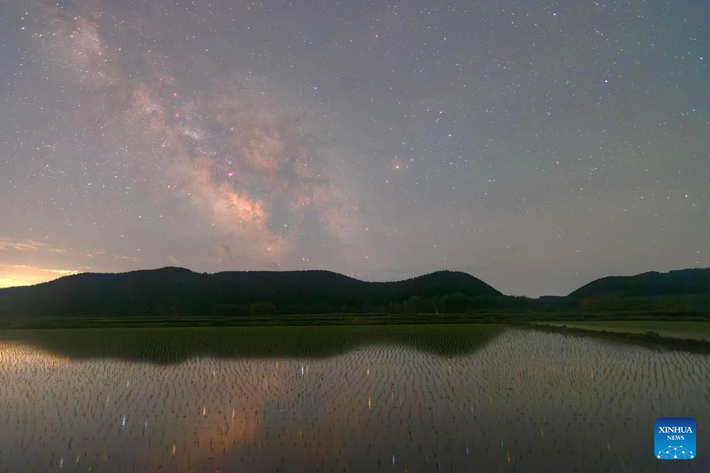 Night view of paddy fields in Heilongjiang, NE China-Xinhua