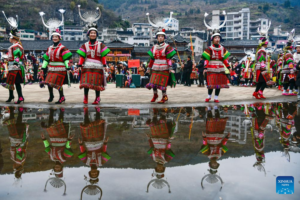 Miao ethnic group celebrate Gannangxiang festival in SW China's Guizhou ...