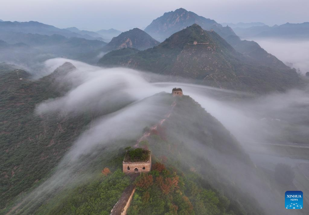 Aerial view of Great Wall in China's Hebei-Xinhua