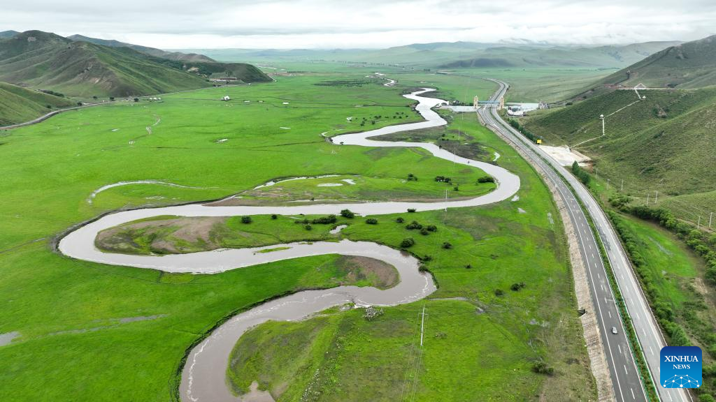 Summer scenery of Ulan Mod grassland in Horqin Right Wing Front Banner ...