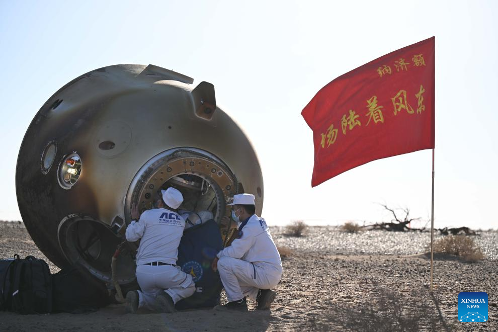 All Shenzhou-17 astronauts out of return capsule-Xinhua