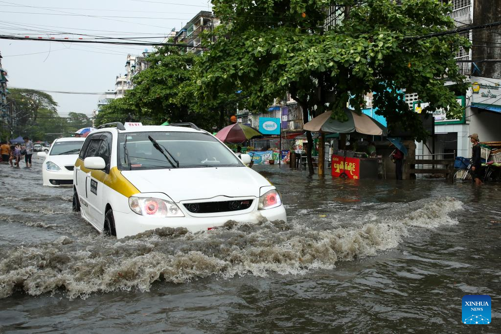 Heavy rains hit Yangon, Myanmar-Xinhua