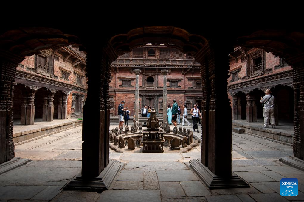 People visit Patan Museum in Lalitpur, Nepal-Xinhua