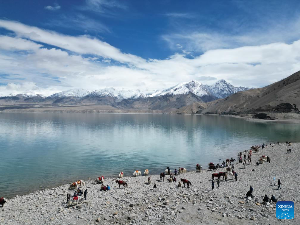 View of Baisha Lake scenic area in Akto County, NW China's Xinjiang-Xinhua