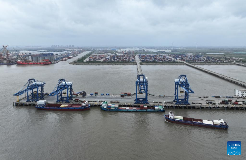 View of Tonghai Port Area in Nantong, E China's Jiangsu-Xinhua