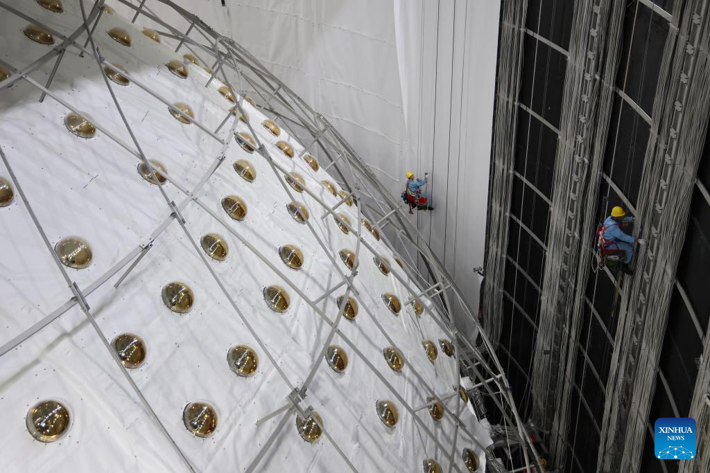 China's Jiangmen Underground Neutrino Observatory under construction-Xinhua