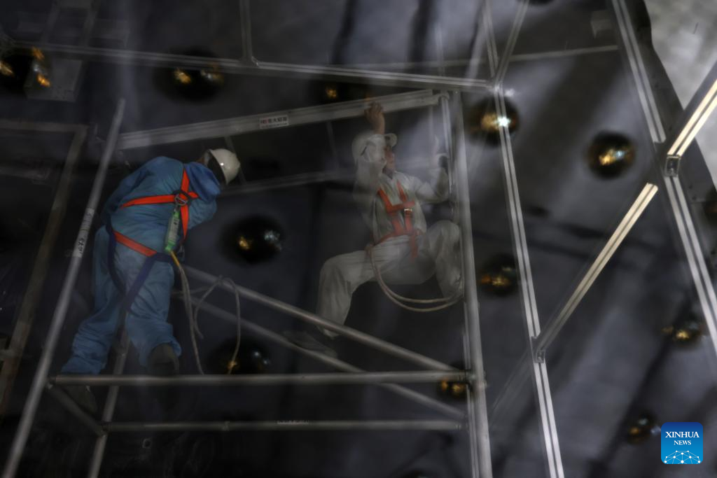 China's Jiangmen Underground Neutrino Observatory under construction-Xinhua