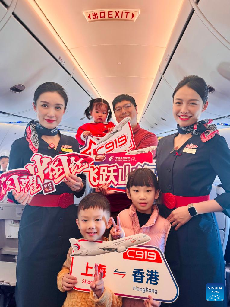 China's homegrown C919 aircraft begins regular Shanghai-Hong Kong flights-Xinhua