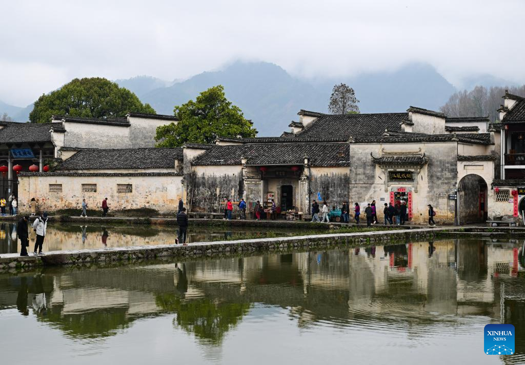 View of Hongcun Village in China's Anhui-Xinhua
