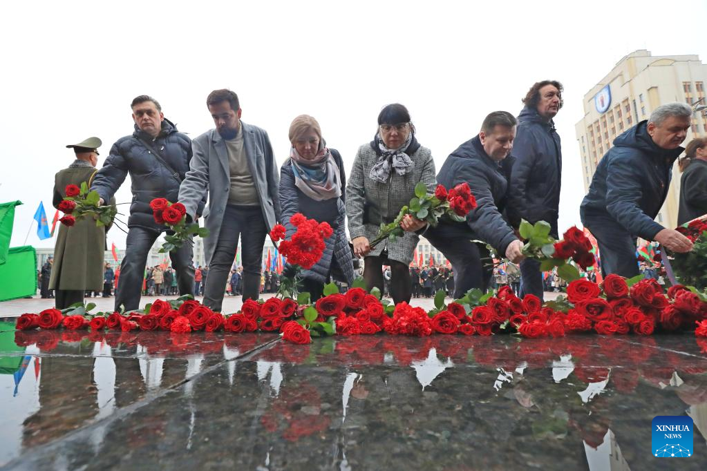105th anniversary of 1917 October Revolution marked in Minsk, Belarus ...