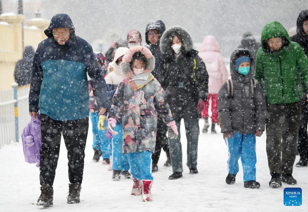 Heavy snow hits Harbin in NE China -Xinhua