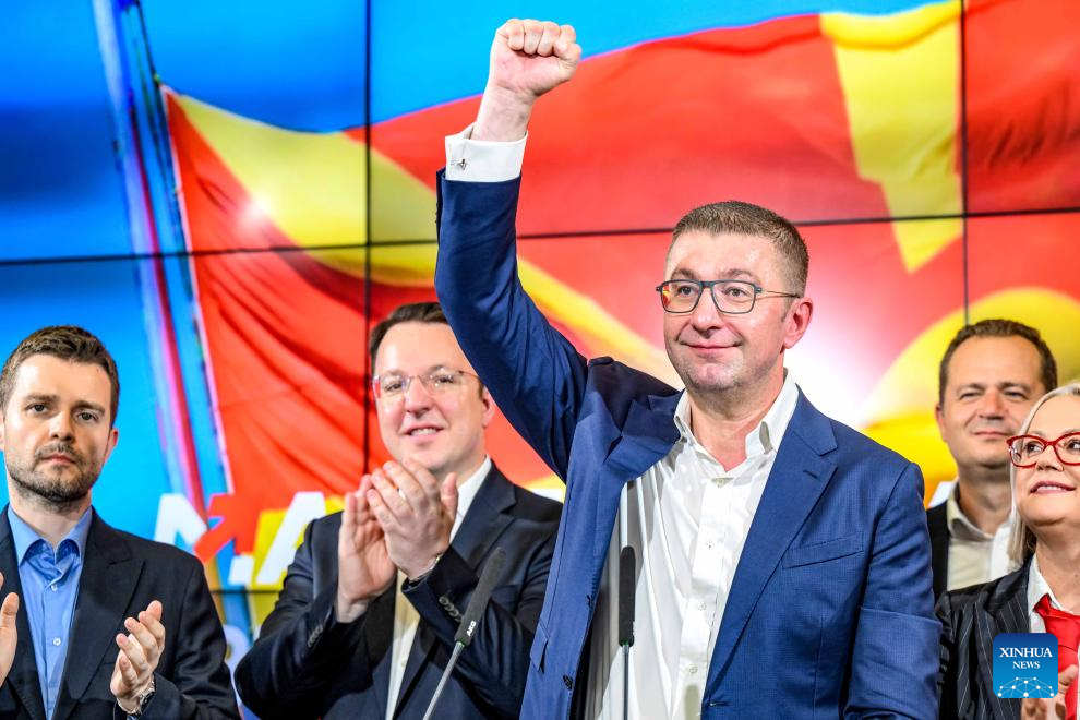 N. Macedonia's VMRO-DPMNE won parliamentary, presidential elections-Xinhua