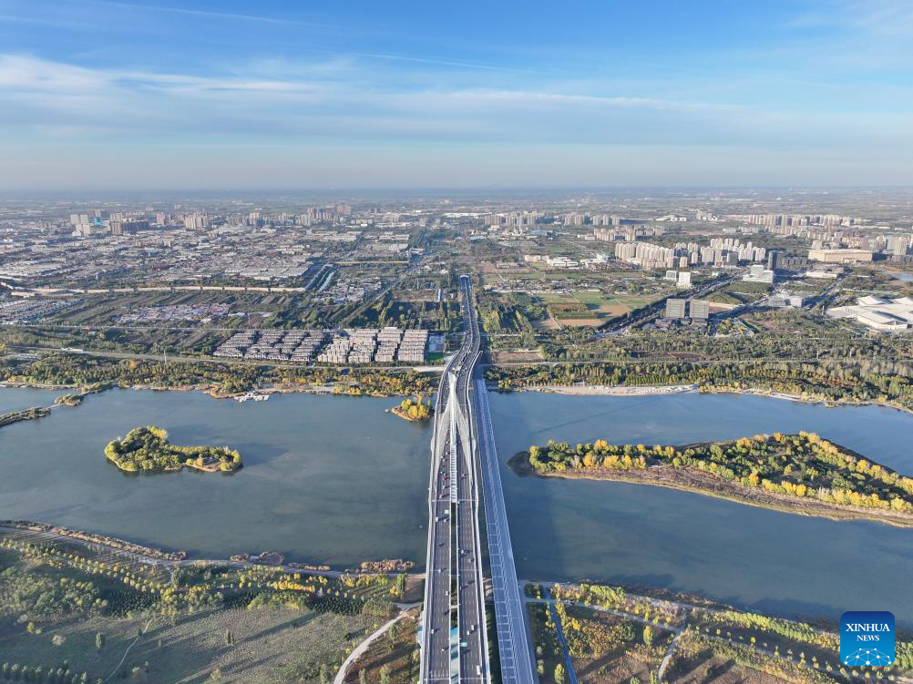 Aerial view of middle route of China's South-to-North Water Diversion ...