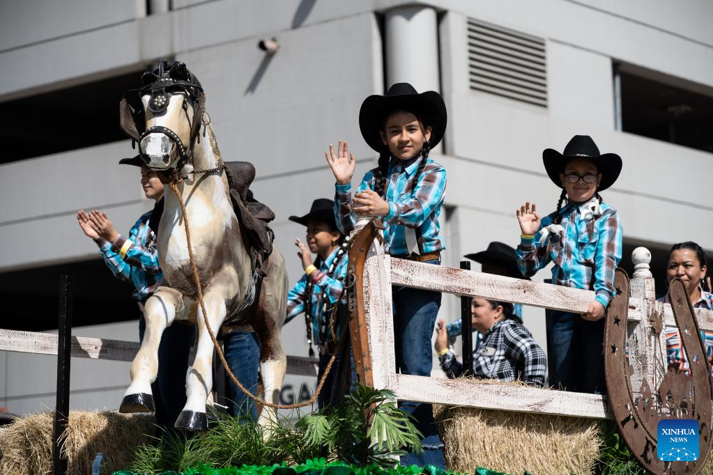 91st Downtown Rodeo Parade held in Texas-Xinhua
